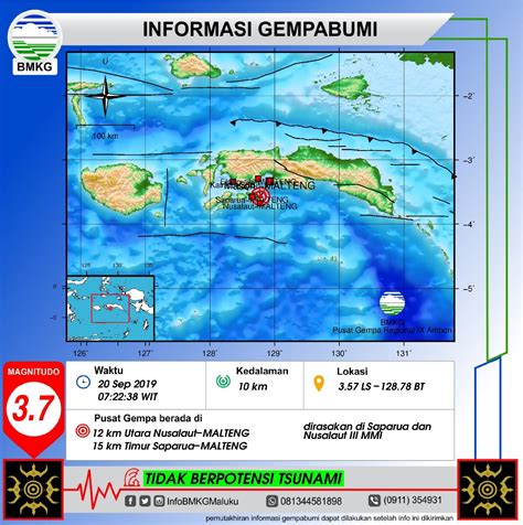 Gempa Bumi Tektonik M Guncang Saparua Nusalaut MalukuTerkini