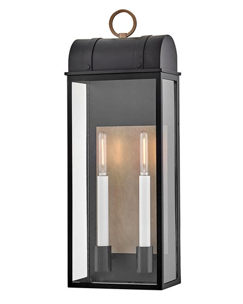 Hinkley Campbell 2 Light Large Wall Mount Lantern In Black