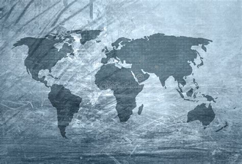 World Map With Abstract Binary Numbers Stock Illustration