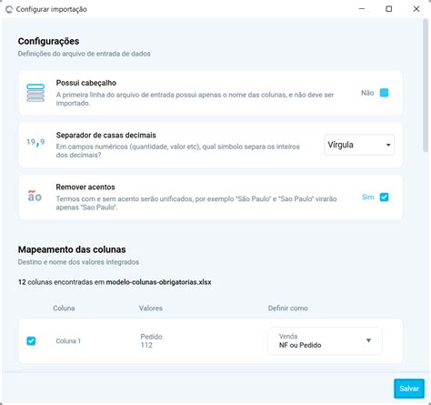 Mapeando as informações Salescope