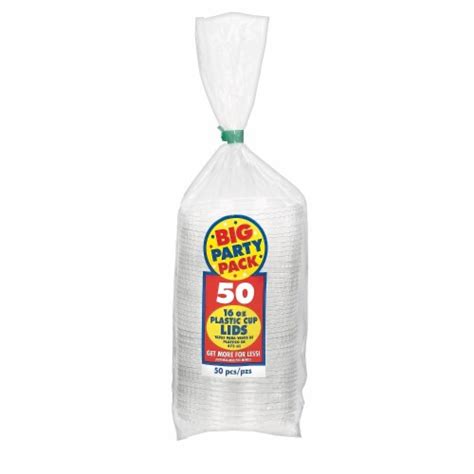 Amscan Big Party Pack Plastic Cup Lids 12oz Clear 4 Pack 50 Per Pack
