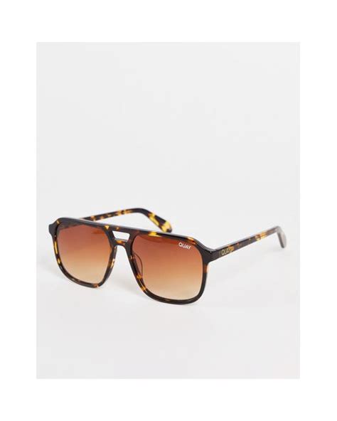 Quay Quay On The Fly Aviator Sunglasses In Brown Lyst