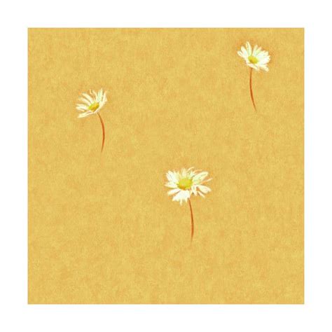 Brewster 347 Fi46023 Selby Orange Single Daisy Toss Wallpaper Orange