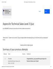 Complete The Aspera For Technical Sales Level 3 Quiz And Pass Course Hero