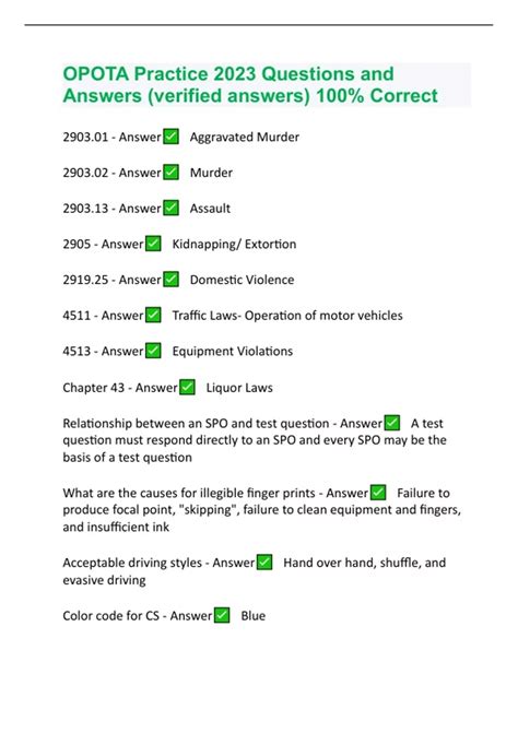Opota 2023 Bundled Exam Practice Questions And Answers 100 Well Explained Stuvia Us