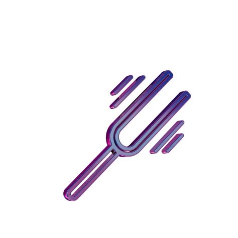Premium Photo | 3D Neon Retro Icon Retro Tuning Fork Vibrating