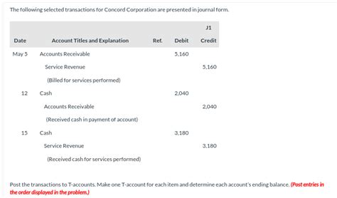 Solved The Following Selected Transactions For Concord