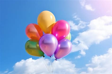 Un Montón De Globos Flotando En El Cielo Foto Premium