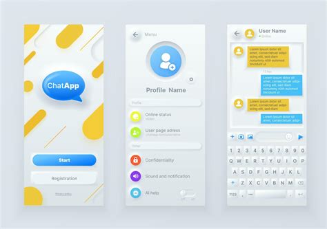 Neumorphic Chat Application Interface Vector Ui 23844514 Vector Art At