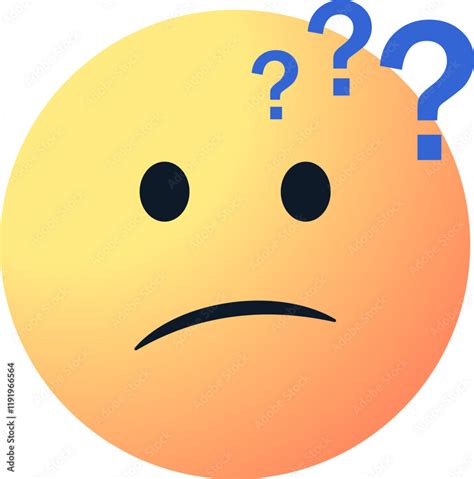 Thinking Emoticon Confused Face Emoji With Question Marks Symbol Stock