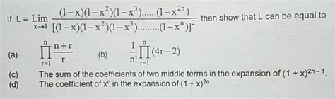 Solve The Limits Question Given In Attachment AskIITians