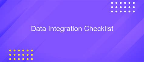 Data Integration Checklist Apix Drive