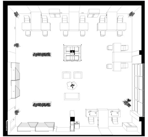 Premium Photo Office Space Interior Visualization Sketch Outline