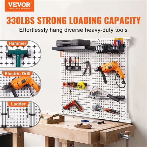Vevor Pegboard Wall Organizer 32 X 32 330lbs Loading Garage Metal