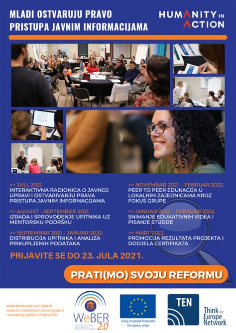 Humanity in Action Bosna i Hercegovina poziv za dostavljanje prijava za učešće u projektu