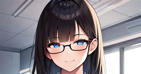 Aiイラスト 眼鏡☓胸谷間見せ☓黒髪の爆乳女教師⑩ ユーキヒロ自己紹介読んでのイラスト Pixiv