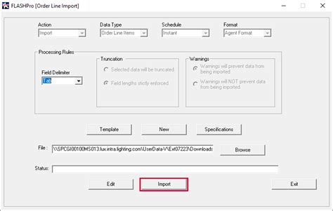 Import Lines
