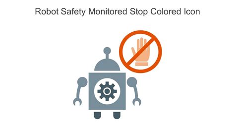 Robot Safety Monitored Stop Colored Icon In Powerpoint Pptx Png And Editable Eps Format Ppt Example