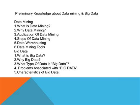 Data Mining And Big Data Presentation 01 Pptx Databases Computer