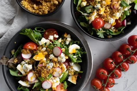 Loaded Vegetarian Cobb Salad With Chickpea Breadcrumbs
