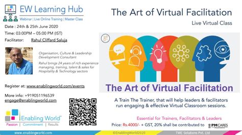 Live Virtual Class The Art Of Virtual Facilitation Enabling World