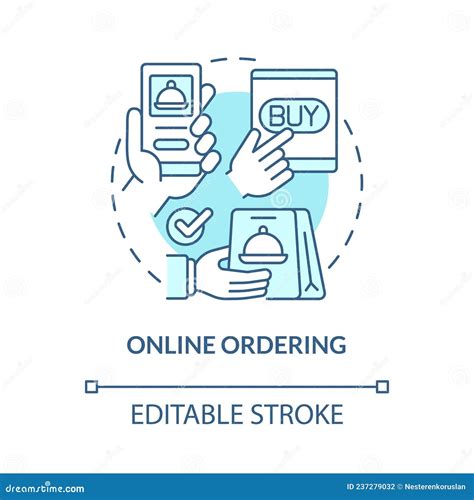 Online Ordering Turquoise Concept Icon Stock Vector Illustration Of Online Touchless 237279032