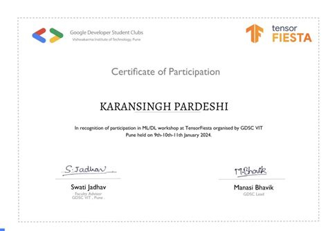 Karansingh Pardeshi On Linkedin Tensorfiesta Hackathon Gdsc