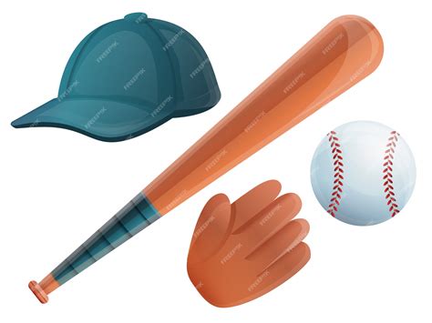 Conjunto De Béisbol Conjunto De Dibujos Animados De Béisbol Vector
