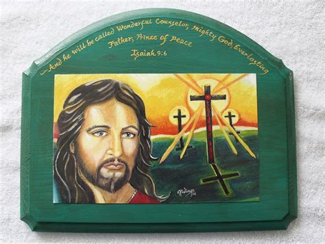 Jesus Plaque With Scripture Etsy