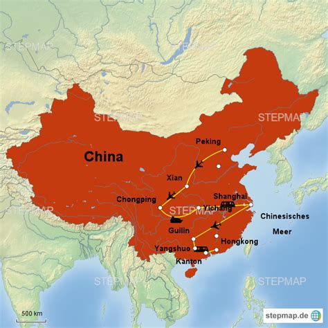 StepMap China Landkarte für China