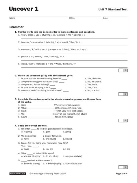Utest Unit 7 Standard Pdf