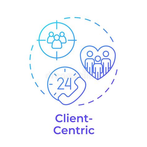 Client Centric Blue Gradient Concept Icon Stock Vector Illustration