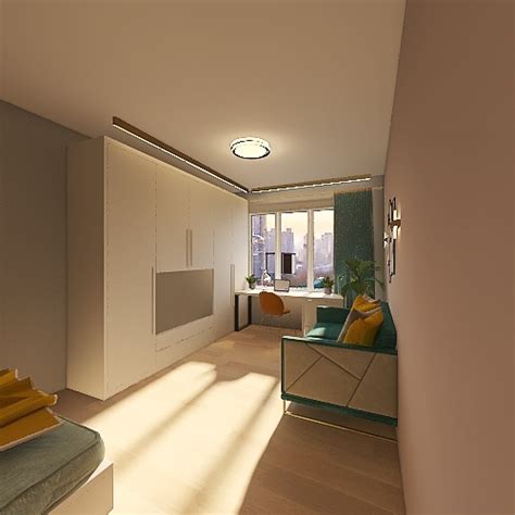 кровать у окна design ideas & pictures (36 sqm)-Homestyler