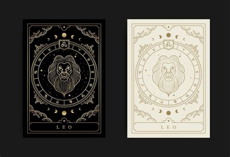 Leo Zodiac Symbol With Engraving Hand Drawn Luxury Esoteric And Boho