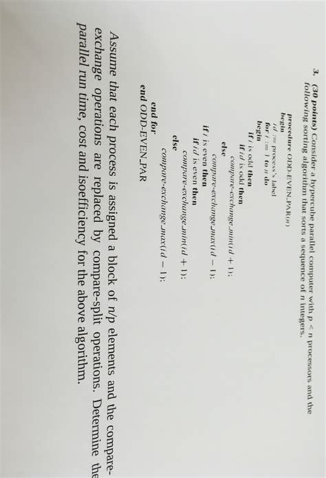 Solved Consider A Hypercube Parallel Computer With P