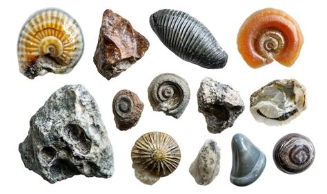 An Ammonite A Marine Fossil Isolated On White Background Premium AI
