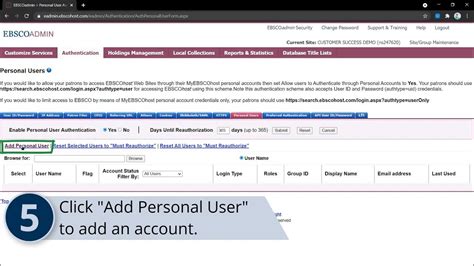 How To Create Personal User Accounts In Ebscoadmin Tutorial Youtube