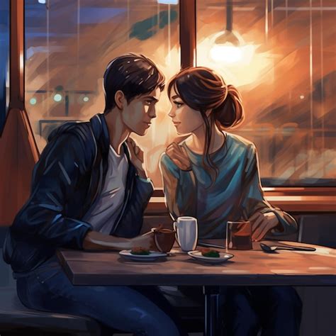 Premium Ai Image They Are Sitting At A Table With A Cup Of Coffee