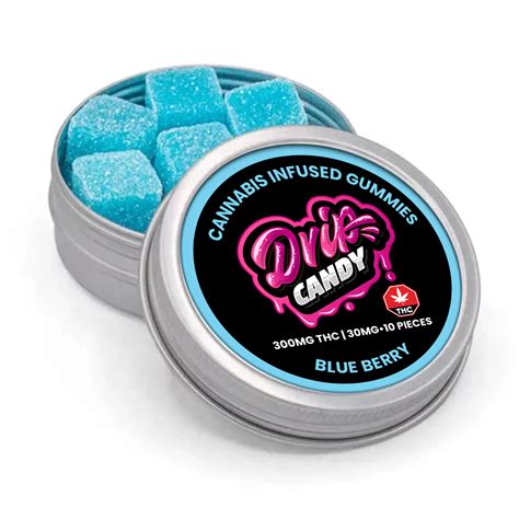 Blueberry THC Gummies 300mg High Potency Edibles Ten Carts Canada