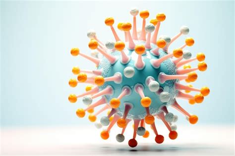 Premium Ai Image Virus Molecule Model With Beautiful Structure On A