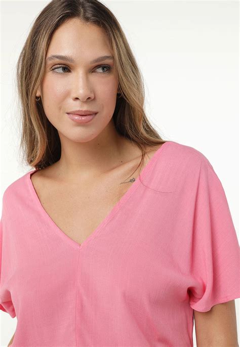 Blusa Hering Amarrações Rosa Compre Agora Dafiti Brasil