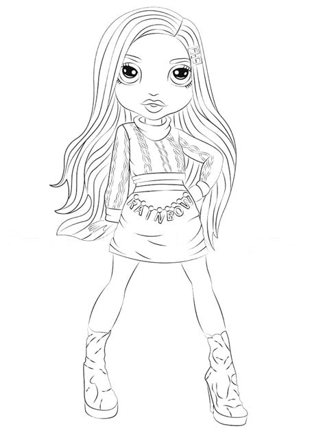 Gabriella Icely Rainbow High Coloring Page Free Printable Coloring