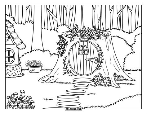 Fairy Garden Coloring Pages For Adults