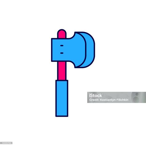 흰색 배경에 격리 된 윤곽 선명 한 나무 도끼 아이콘입니다 목재 잭 도끼 벡터 가득 찬에 대한 스톡 벡터 아트 및 기타 이미지 가득 찬 강철 고풍스런 Istock