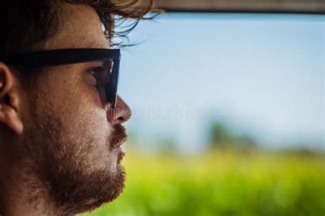 Profile Portrait Of A Man With Sunglasses Stock Image Image Of Adult