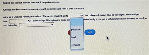 Select The Correct Answer From Drop Down Menu Choose The Best Words To