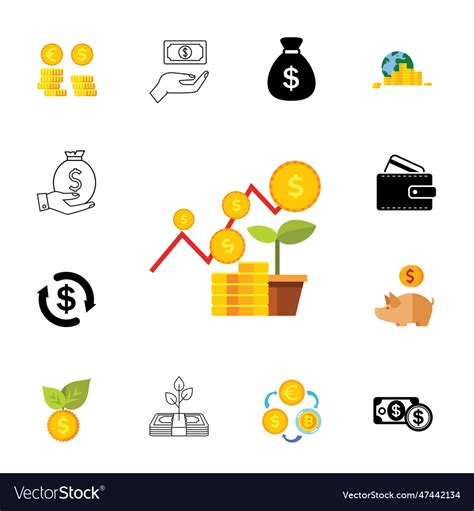 Financial Operations Icon Set Royalty Free Vector Image