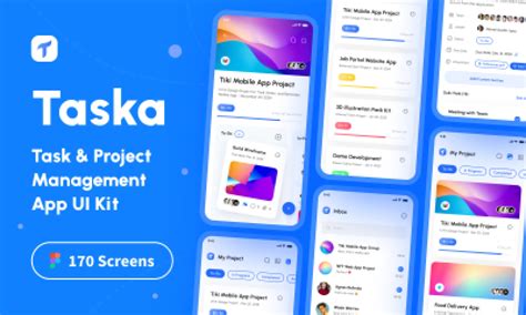 Taska Task And Project Management App Ui Kit Free Figma Template