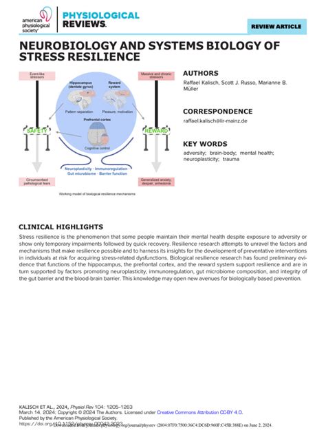 Neurobiology And Systems Biology Of Stress Resilience Pdf