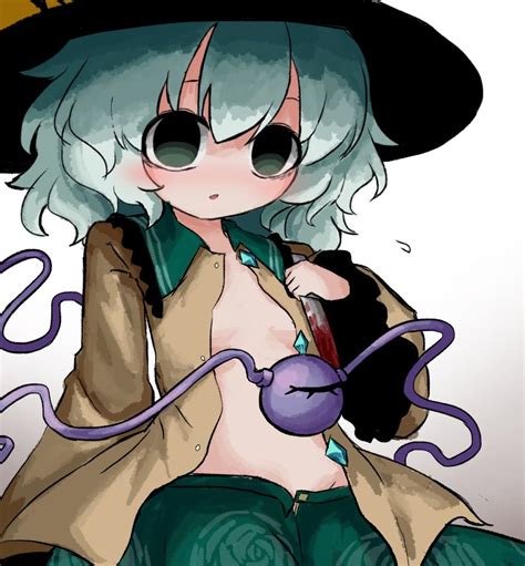Heripantomorrow Komeiji Koishi Touhou Girl O Blood Bloody Knife Blouse Blush Buttons